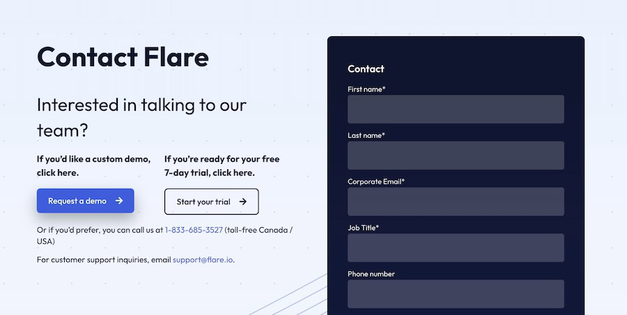 Contact Flare | Need Help or Have Questions? - Flare